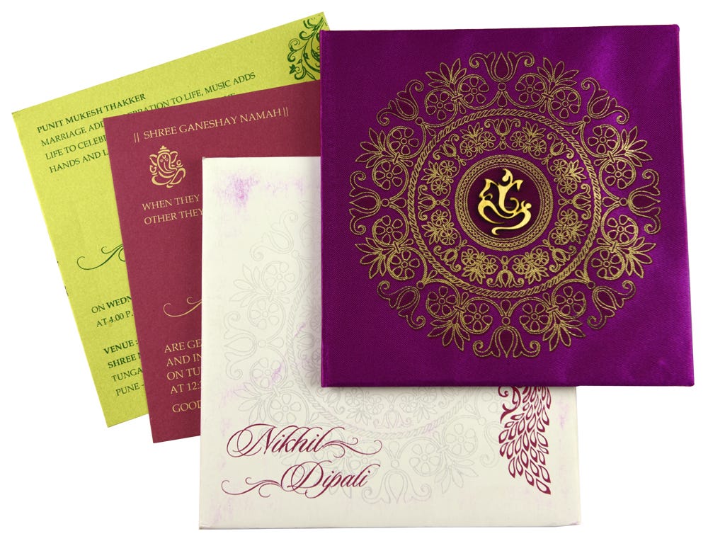 Fabric Wedding Invitations Card. Fabric Wedding invitations from Indian ...