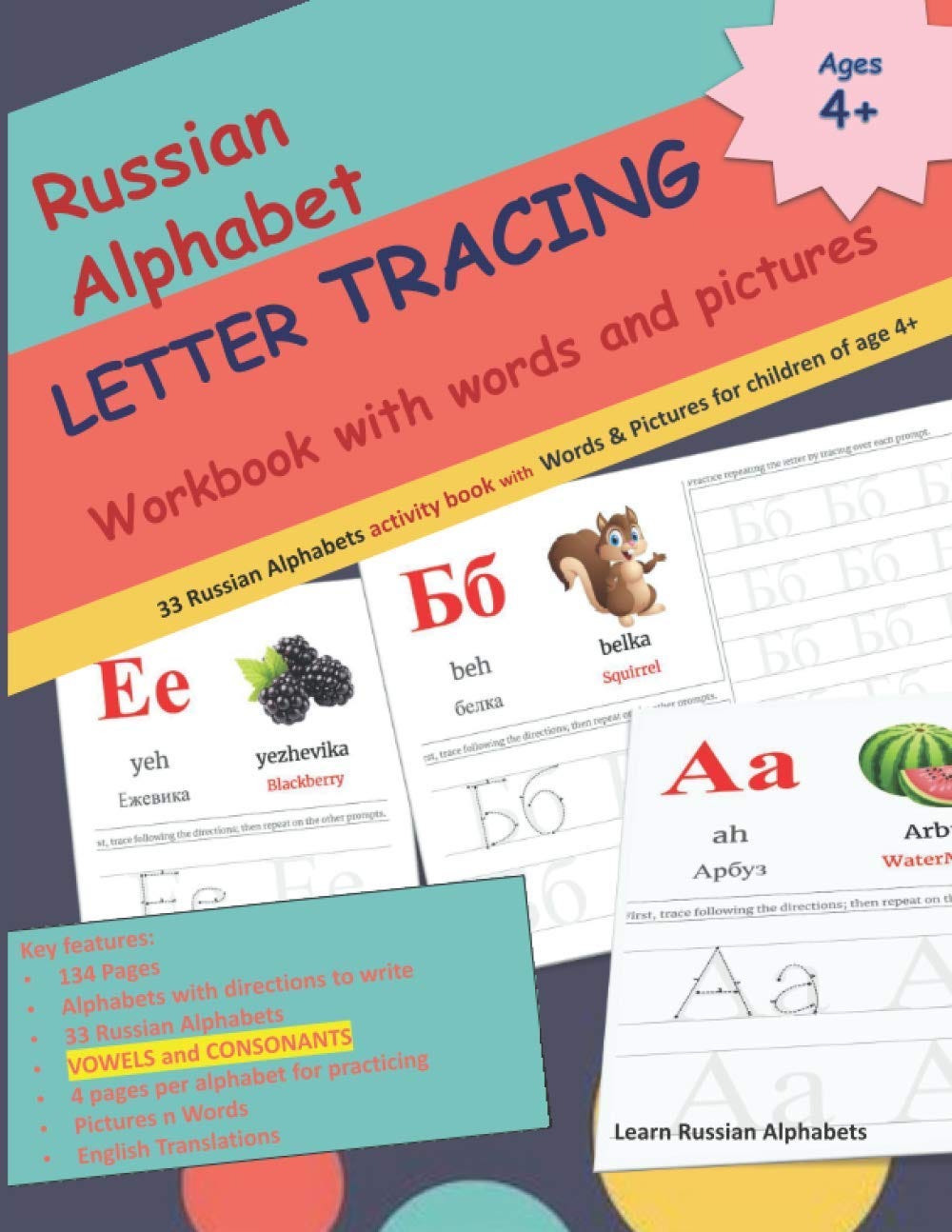 [EPUB[BEST]} Russian Alphabet LETTER TRACING Workbook with words and ...