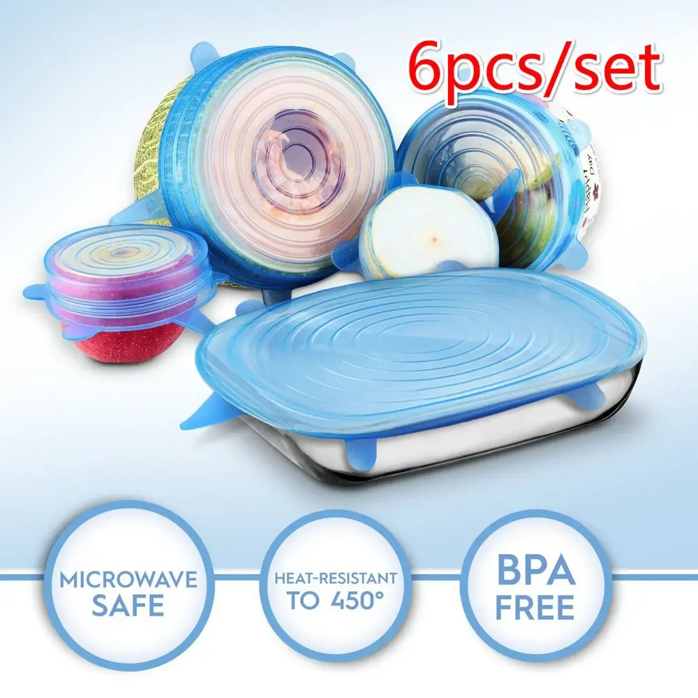 6pcs Set Air Tight Silicone Stretch Lids Food Covers | by Deal Muster ...