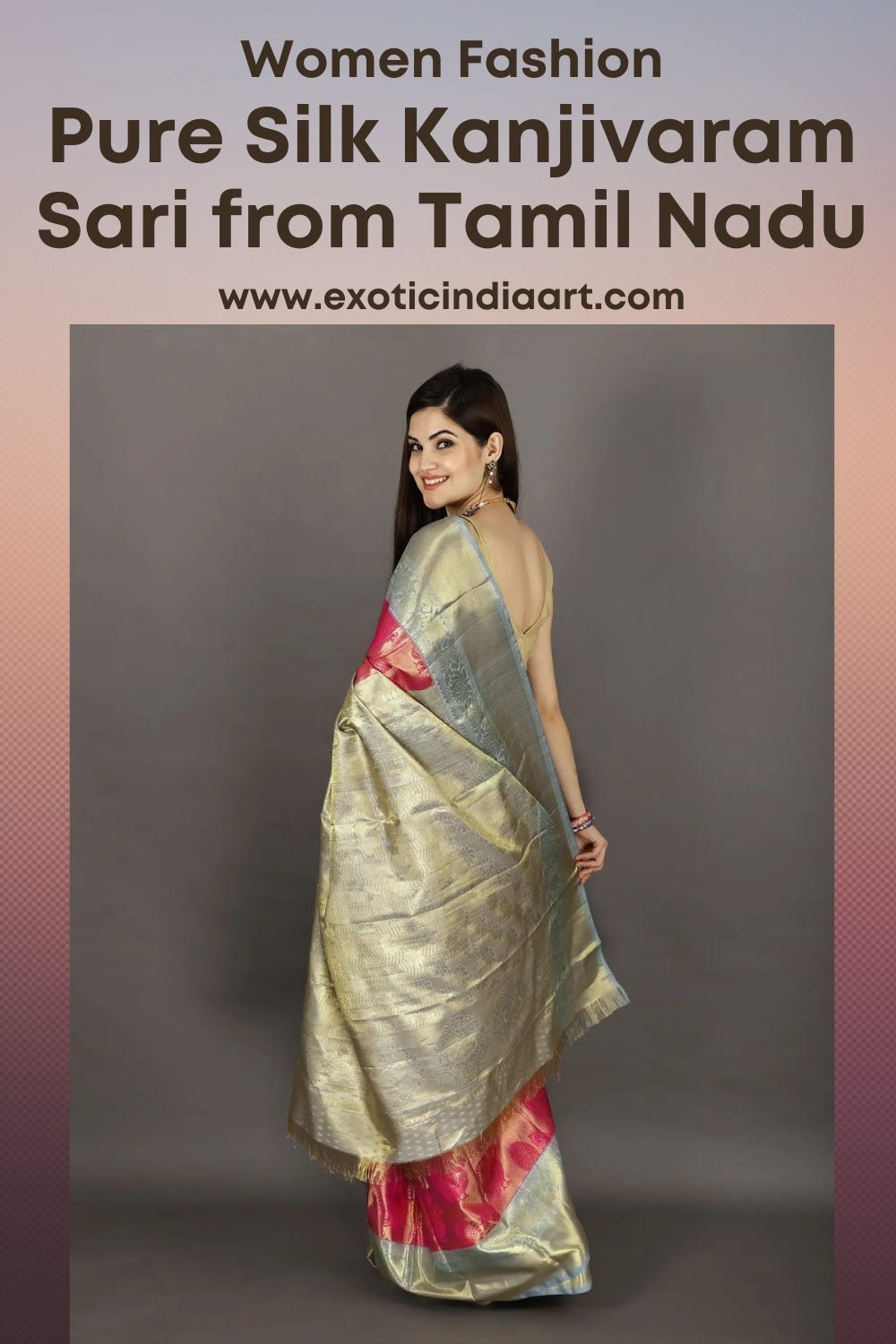 Handloom Pure Silk Kanjivaram Sari from Tamil Nadu - Indian Sarees ...