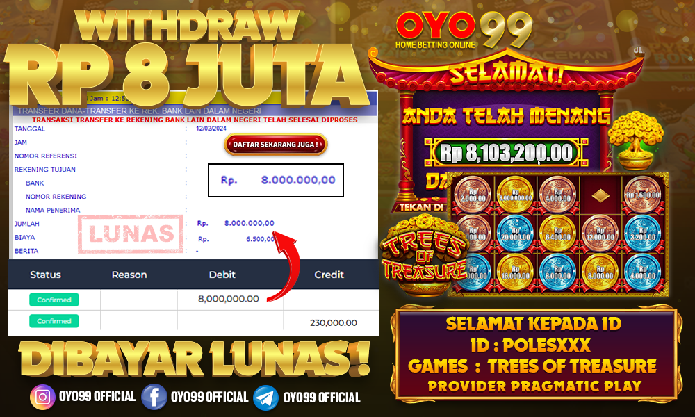 OYO99 WD : RP 8,000,000 HOT PROMO OYO99 SILAHKAN CEK HALAMAN PROMOSI ...