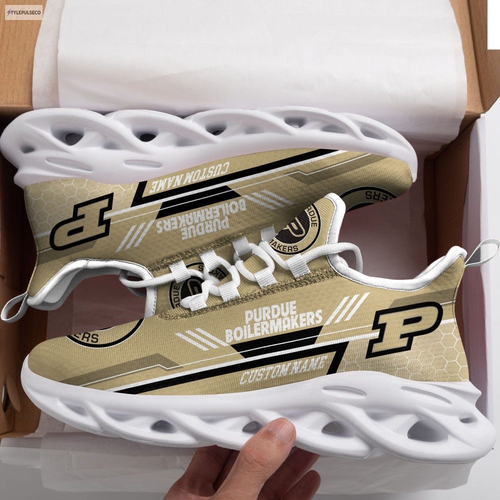Purdue Boilermakers Logo Custom Name Pattern 3D Max Soul Sneaker Shoes ...