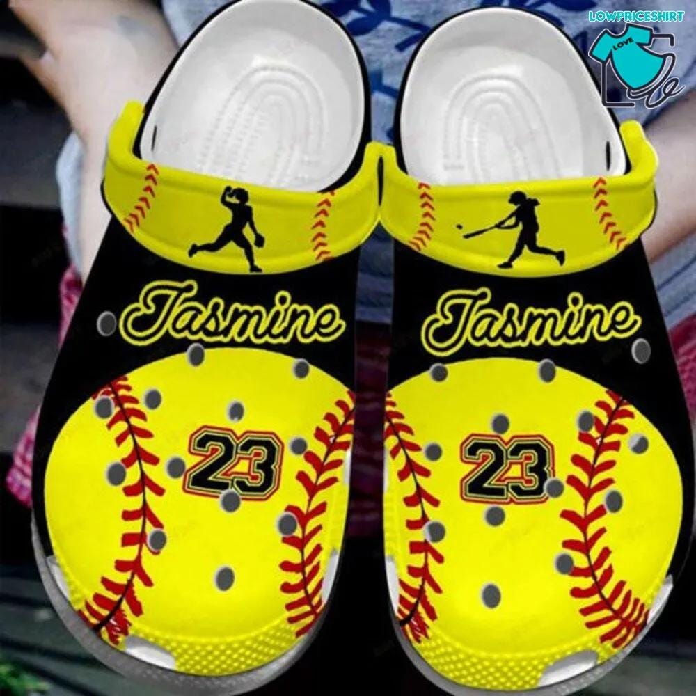 Softball Personalized Classic Softball Lover Crocs Clog Shoes For Men ...
