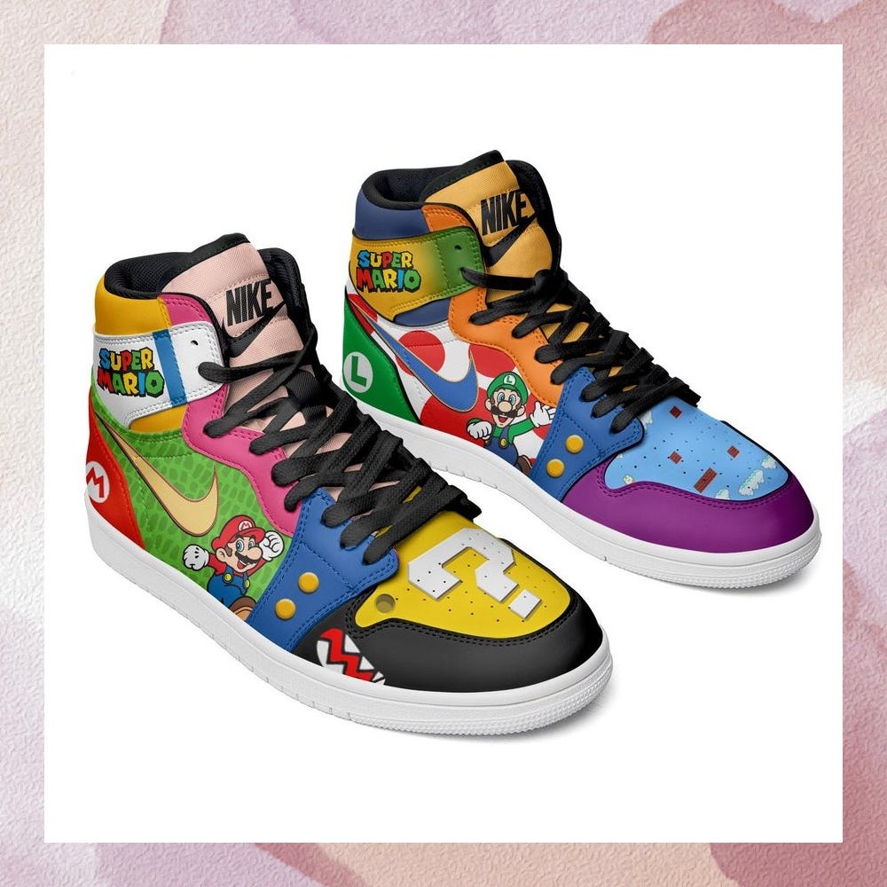 Super Mario Air Jordan Hightop Sneakers | by Shirtnationhot | Apr, 2024 ...