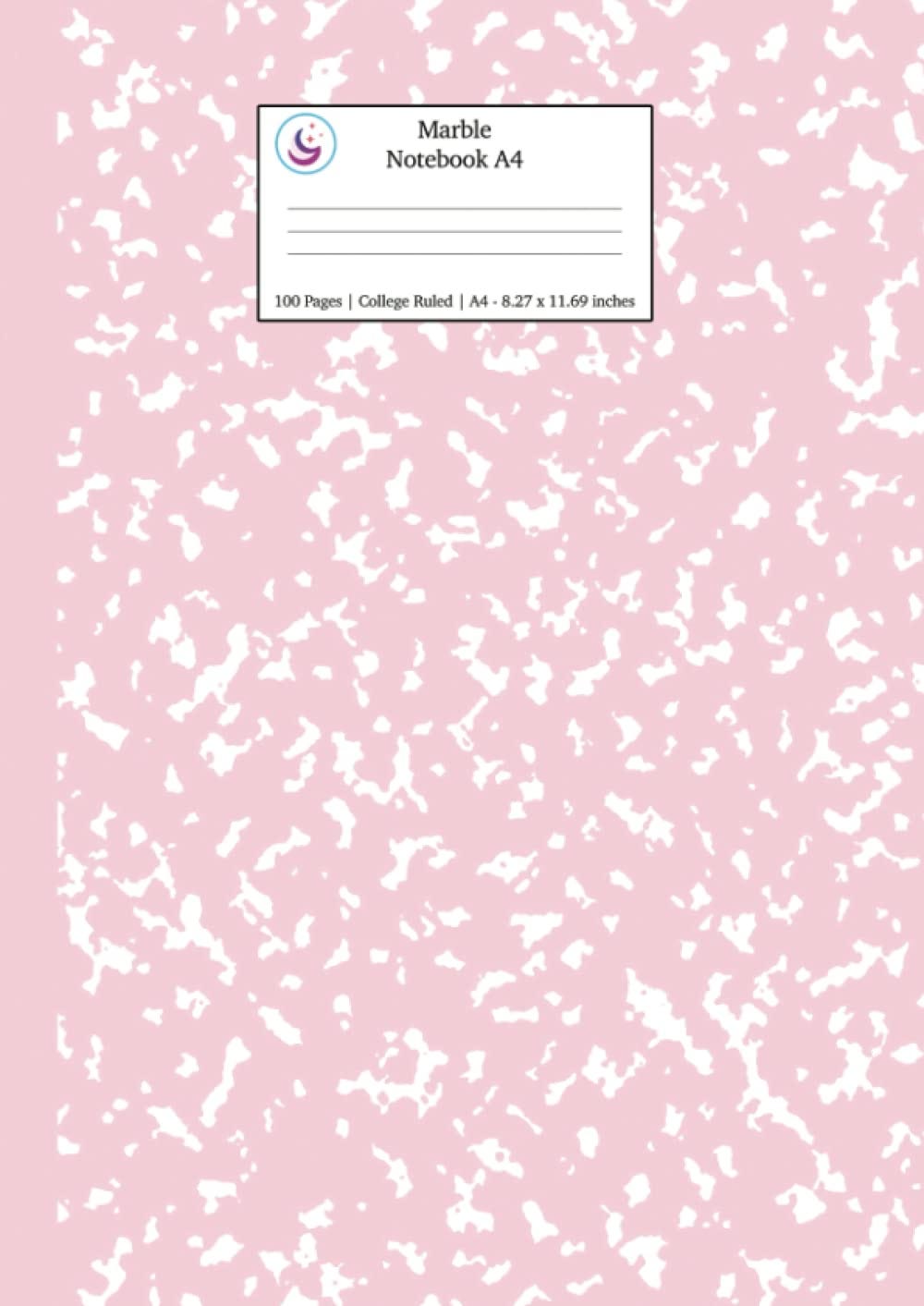 [READING BOOK] Marble Notebook A4: Pastel Pink College Ruled Journal ...