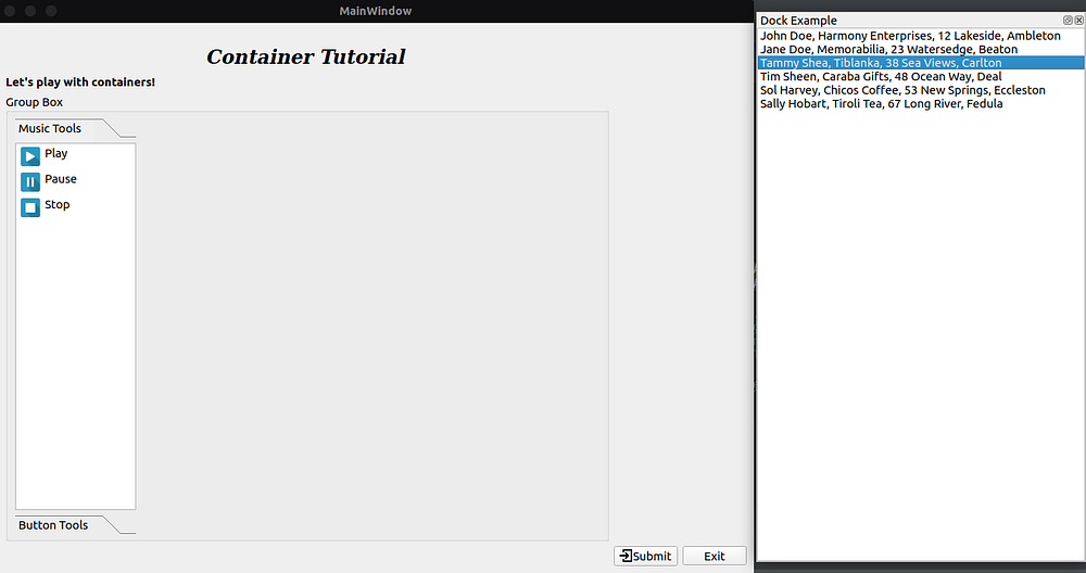 [PyQt]PySide2教學 #9: 容器物件, QToolBox, QDockWidget, QStackWidget ...