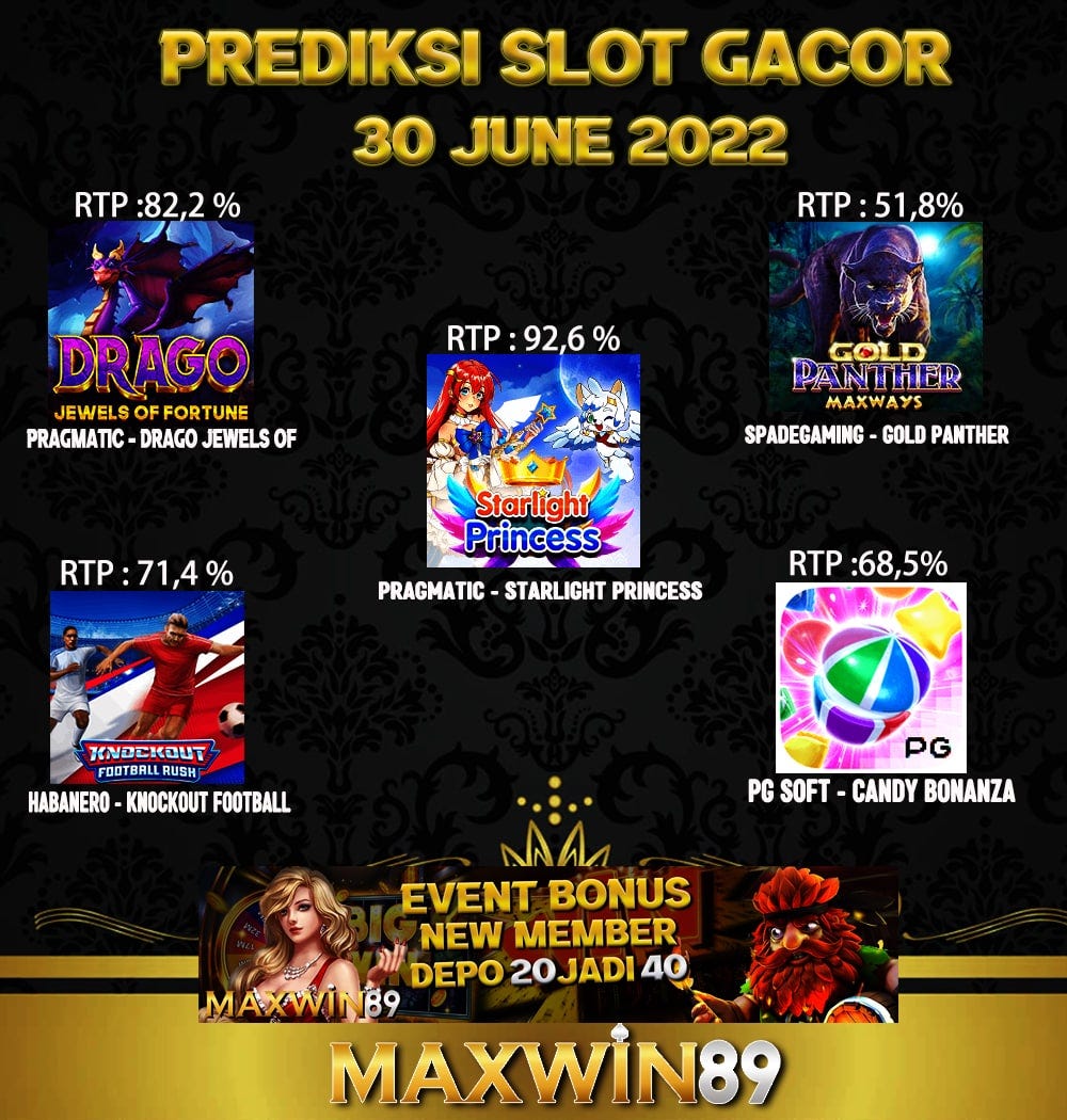 Prediksi SLot Gacor 30 June 2022 maxwin89 - ariana 36 - Medium
