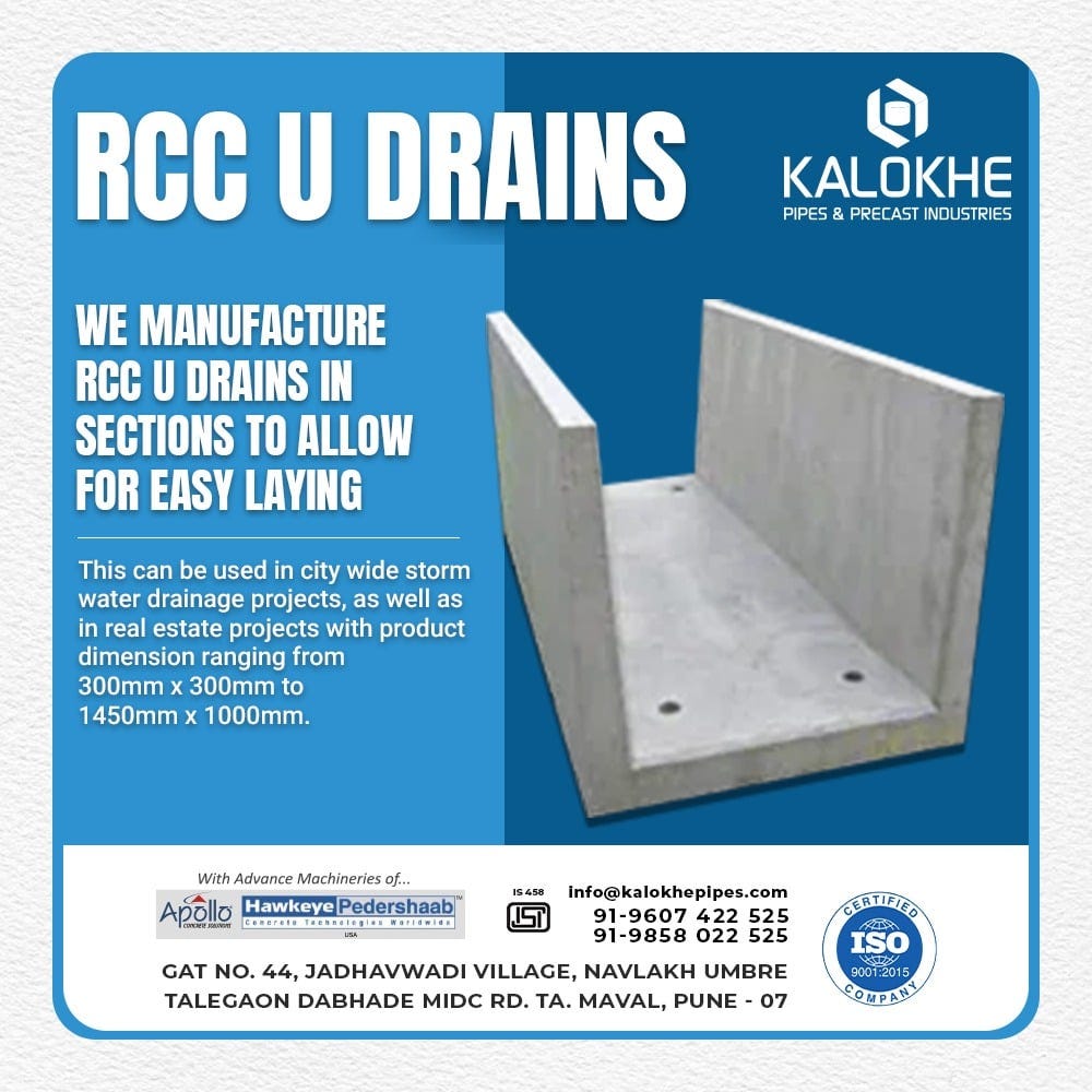 Revealing the Power: An Enhanced Examination of Kalokhe Pipes’ RCC U Drains Manufacturer | by ...