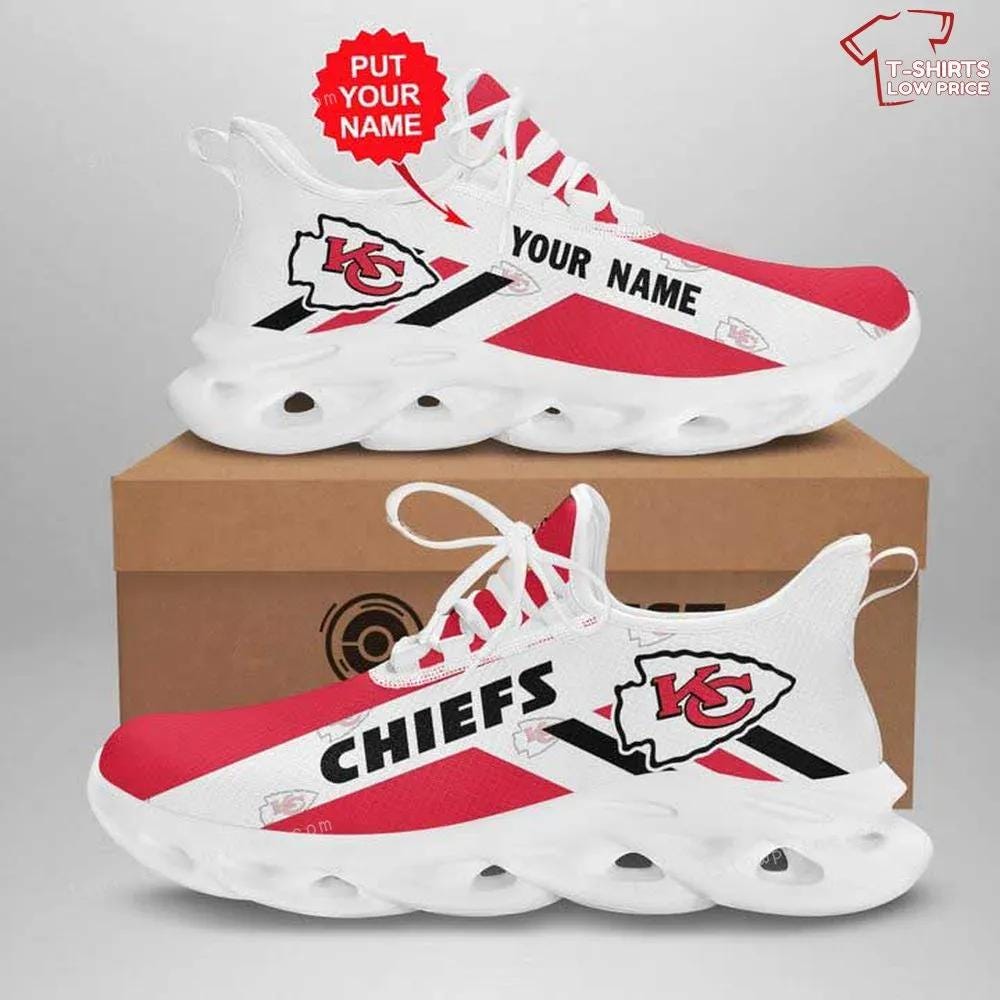 Personalize NFL Kansas City Chiefs Red White Max Sole Sneakers Shoes ...