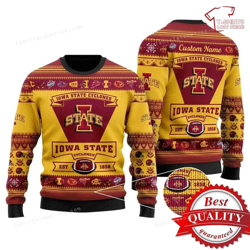 Personalized Iowa State Cyclones Football Team Logo Ugly Sweater | by ...