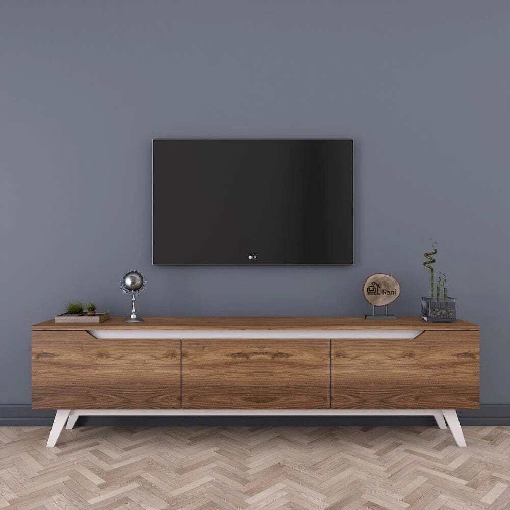 Shop Home Canvas Free Standing TV Unite for Living Room Walnut ...
