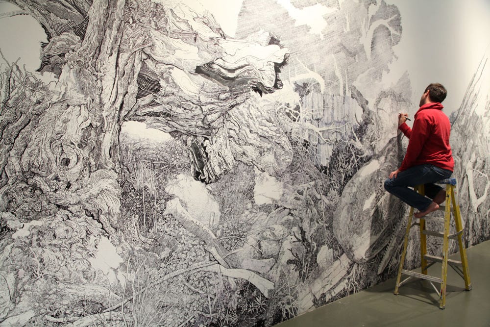 Sean Sullivan: from wall to canvas with a fountain pen | by Valentina ...