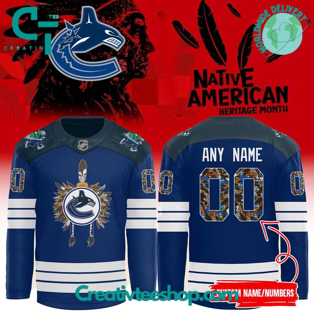 Vancouver Canucks NHL Native American Heritage Month Hockey Jersey | by ...