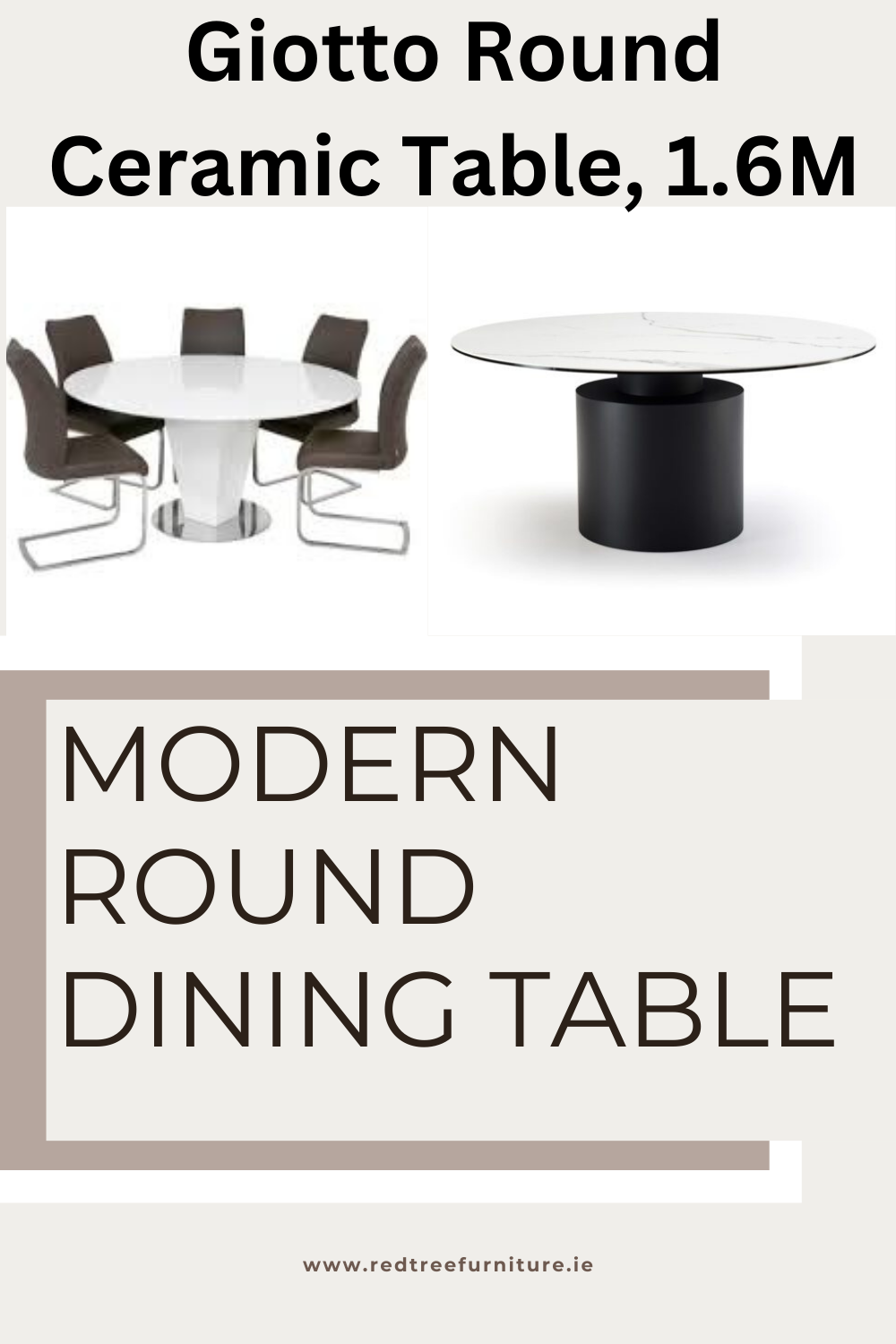 Giotto Modern Round Ceramic Dining Table — RedTree Furniture ...