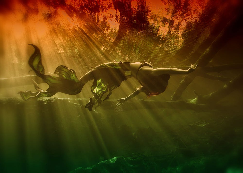 Fallen Angel Mermaid Fantasy Art Print by Trésor de la Mer, A Magical ...