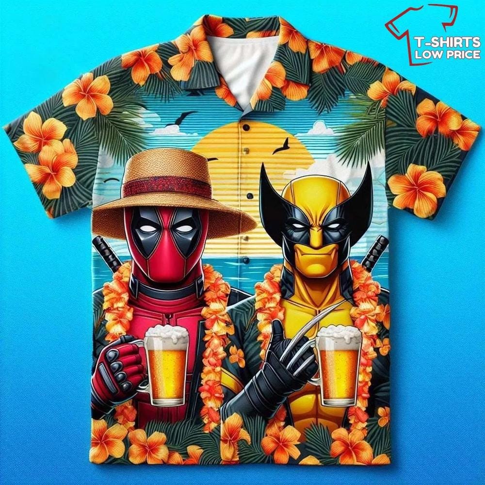 Deadpool And Wolverine Beer Tropical Hawaiian Shirt | by Robby Zamora ...