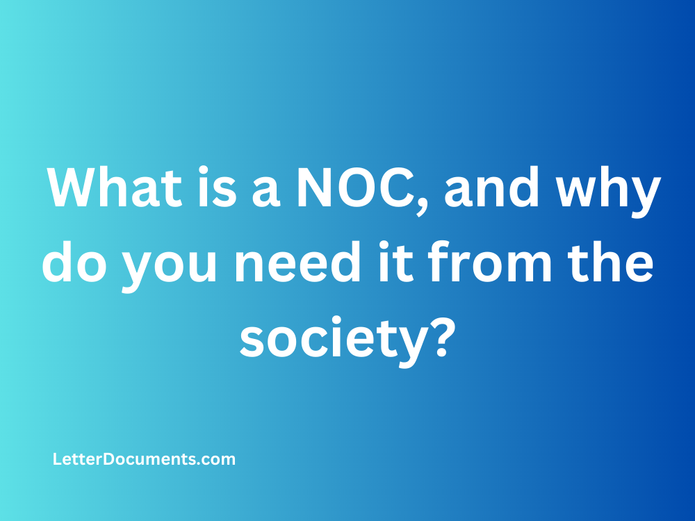 What is a NOC, and why do you need it from the society? | by ...