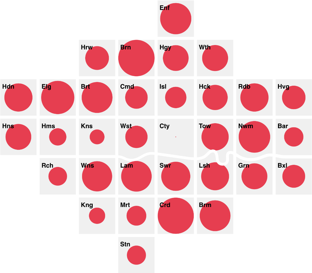 The London Squared map. After the Flood’s visual toolkit for… | by Dan ...