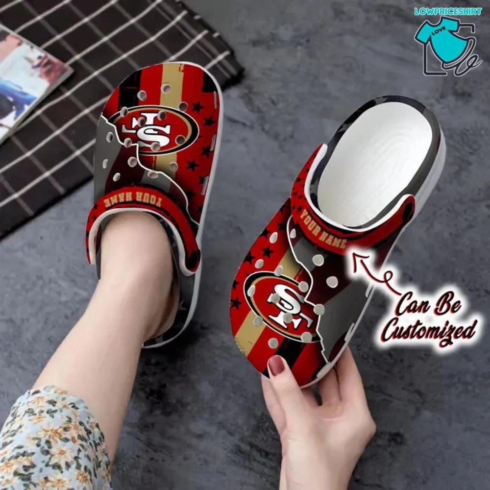 49ers Crocs Personalized San Francisco 49ers Team American Flag Line ...