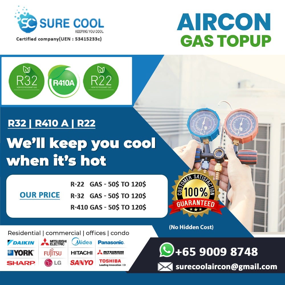 Aircon gas top-up - Surecoolaircon - Medium