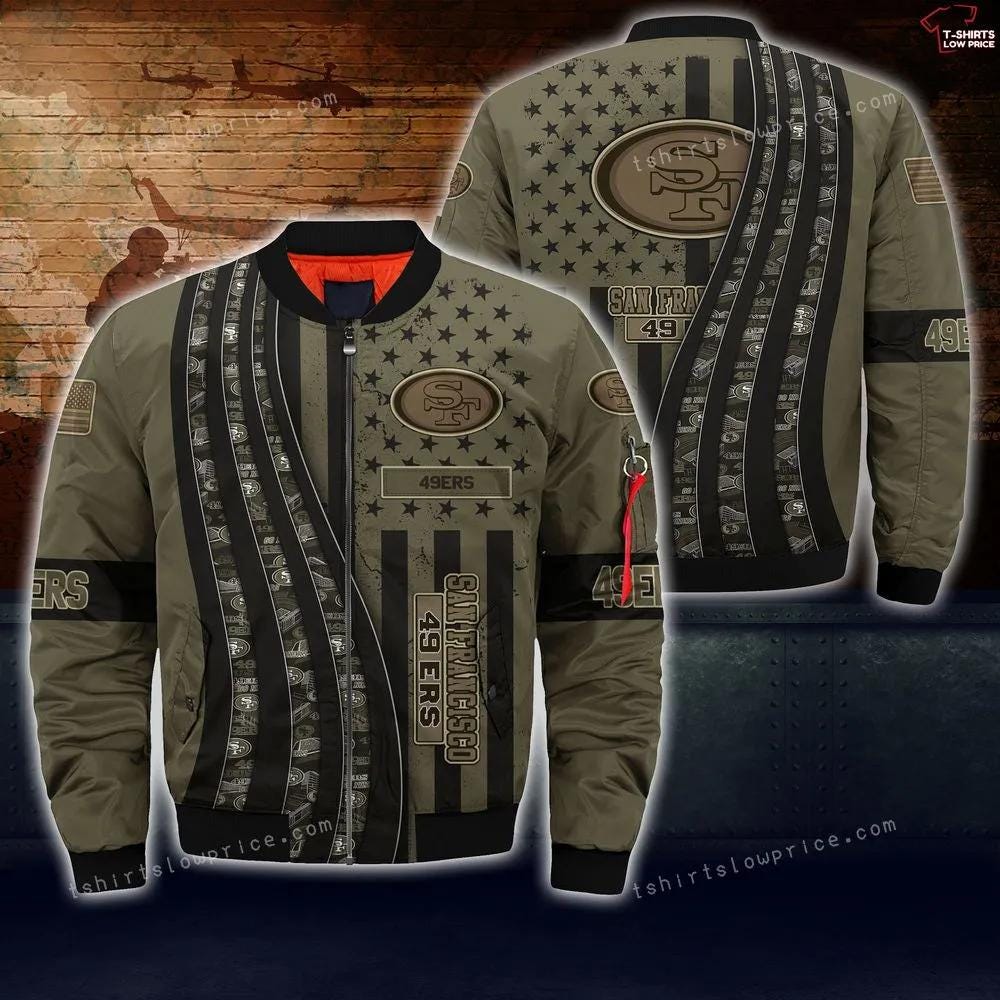 San Francisco 49ers NFL Bomber Jacket Camo Graphic | by Rafael Pfeiffer ...