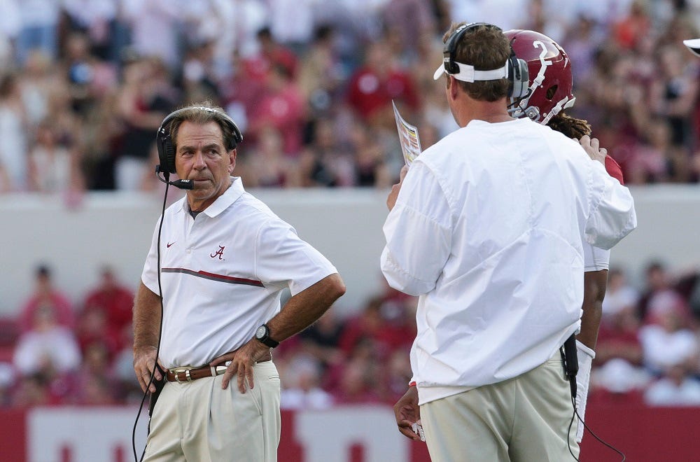 The Governing Body of Athletics. Nick Saban and Jim Harbaugh serve as a ...