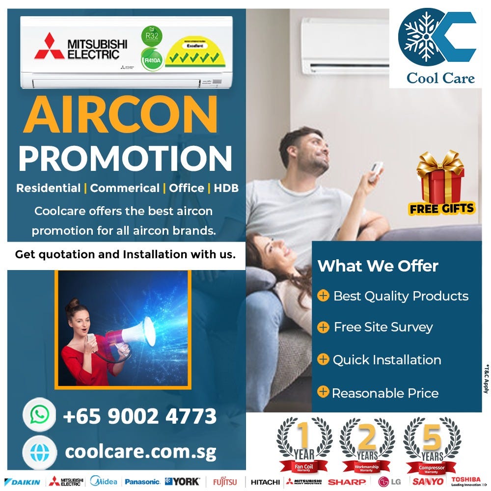 Mitsubishi aircon promotion - Cool care aircon - Medium