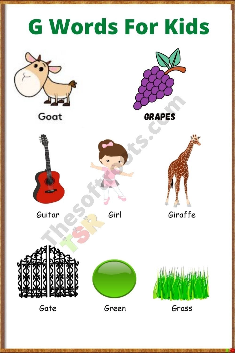 Learn Vocabulary Words That Start With G By Kids Learning Medium