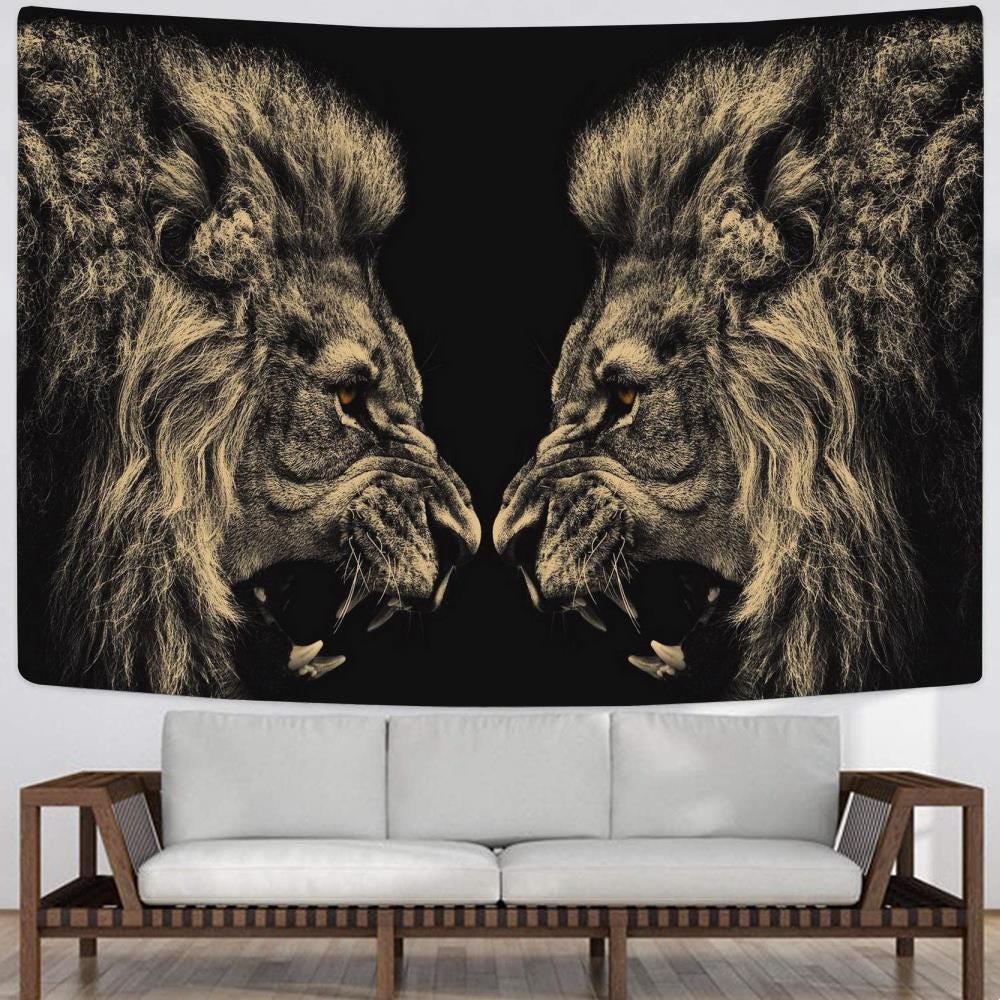 Lion print tapestry. Lion tapestry, which is animal-themed… | by huang ...