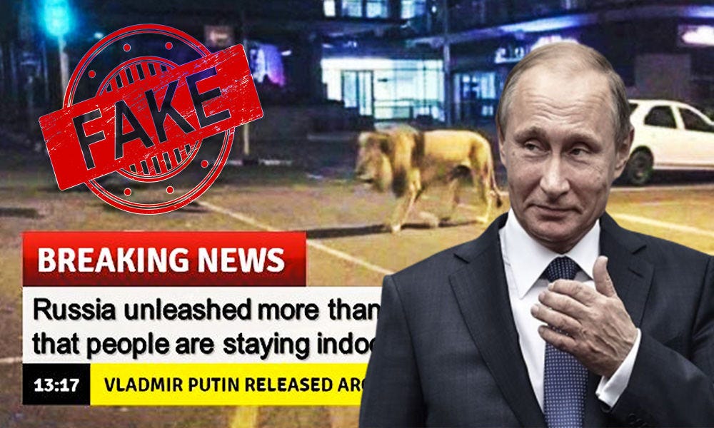 Fake News: Vladimir Putin and Lions | by Taylor Dugger | Medium