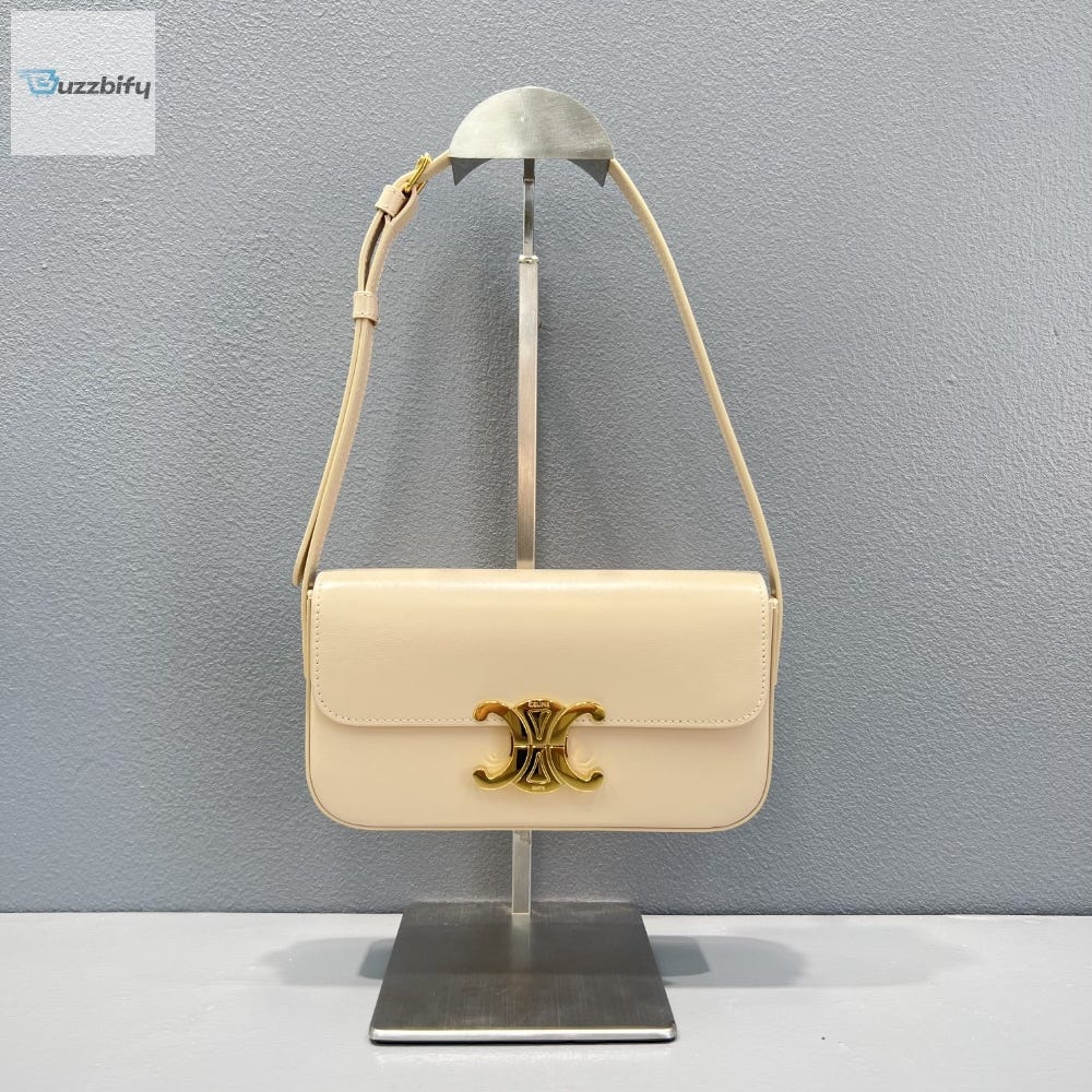 Celine Triomphe Shoulder Bag Beige For Women 8In20.5Cm | by Buzzbify ...