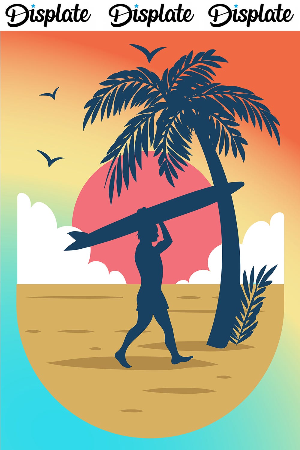 Capturing the Beauty of Surfing Beach Sunset with Displate Metal Art ...