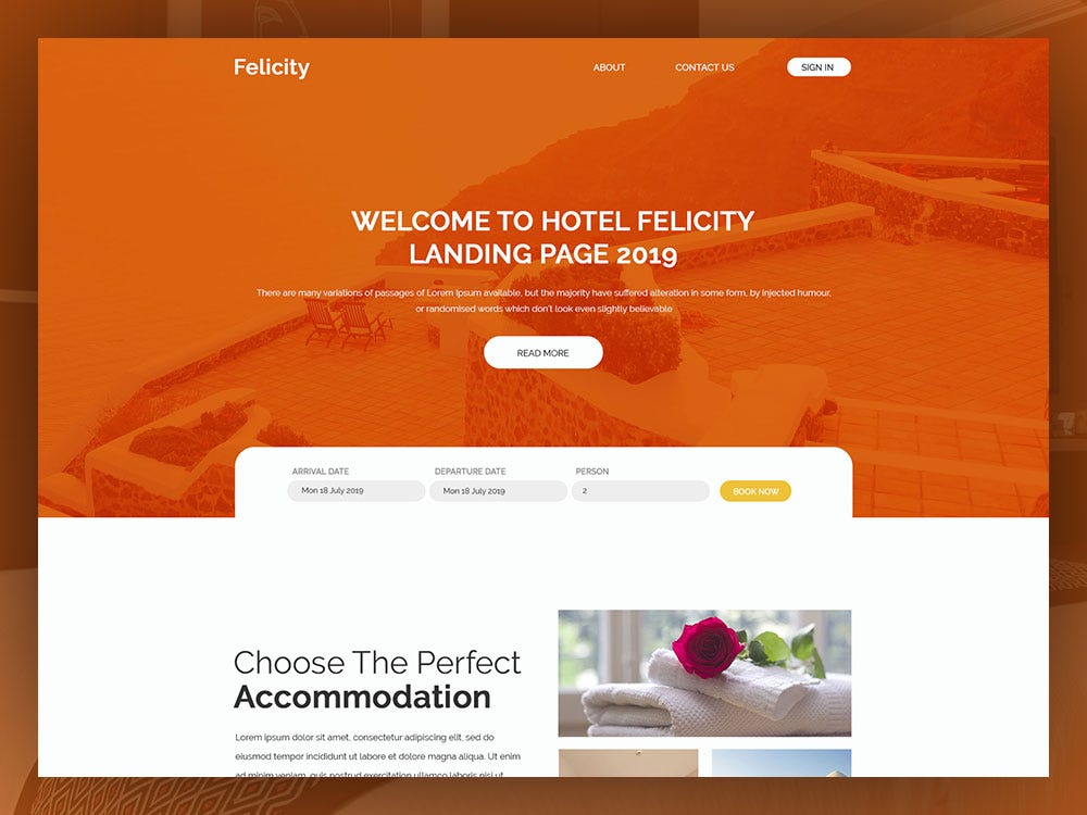 Felicity — Hotel Website PSD Template | by HTML Design — Free Html ...