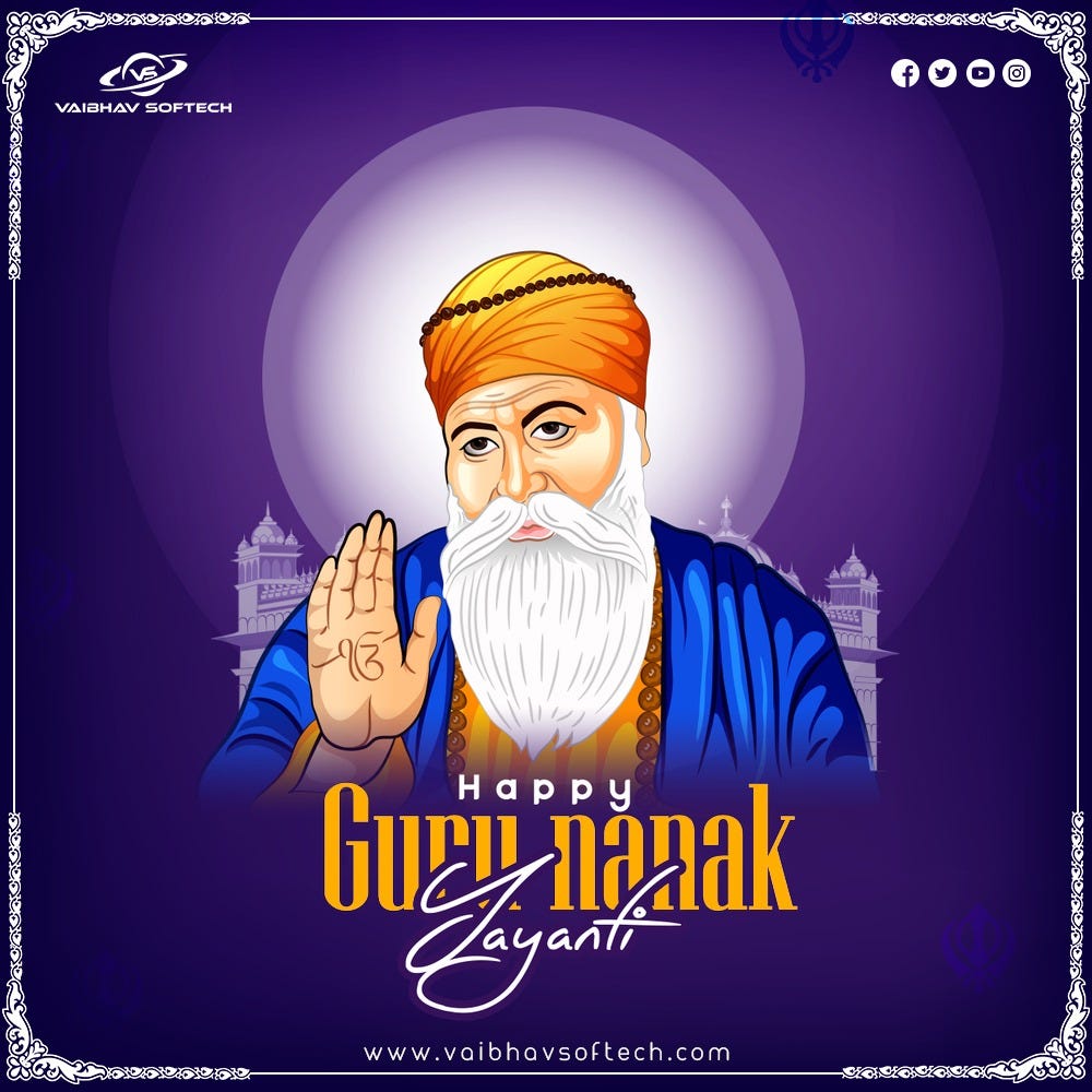 May Guru Nanak Dev Ji inspire you to achieve all your goals, bless you ...