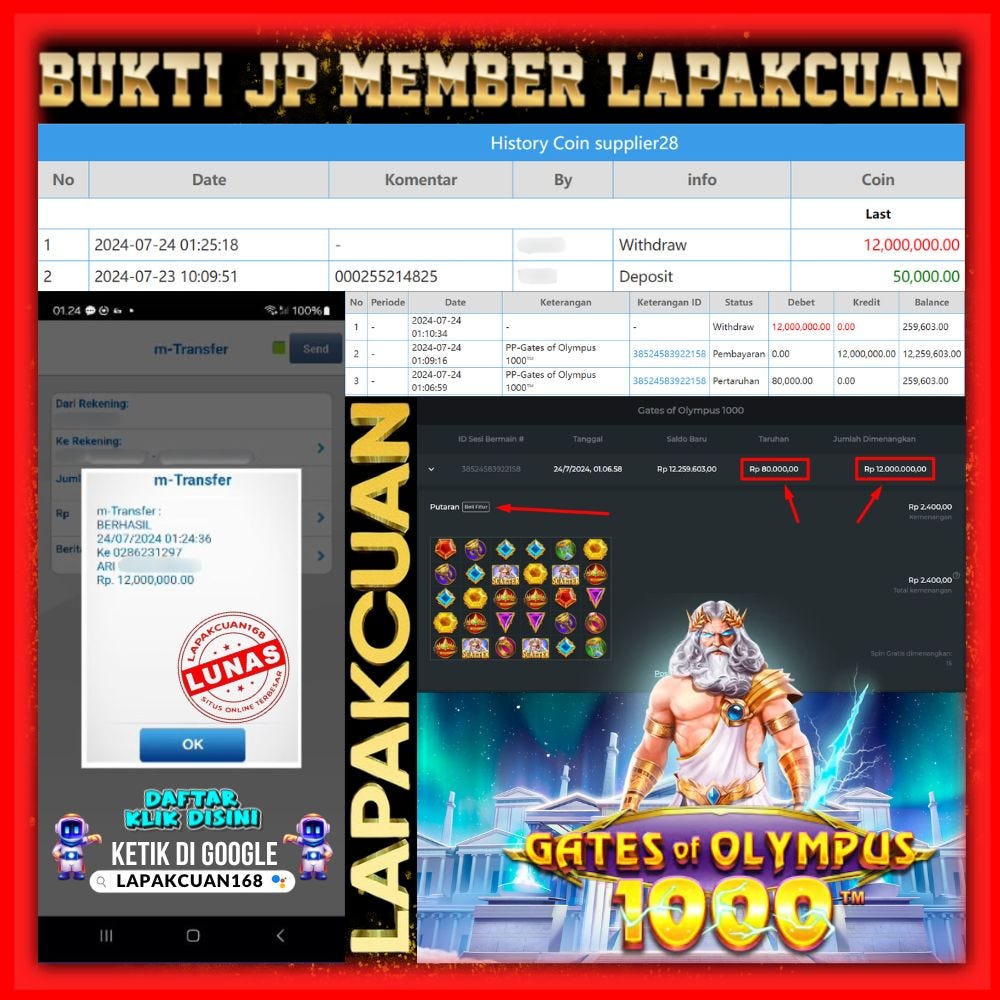 Lapakcuan: bukti jp bermain online selamat kepada member setia lapakcuan meraih kemenagan RP ...