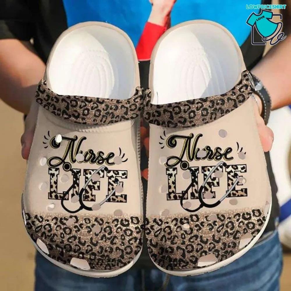 Nurse Nursing Life Leopard Crocs Crocband Clog Shoes For Men Women | by ...