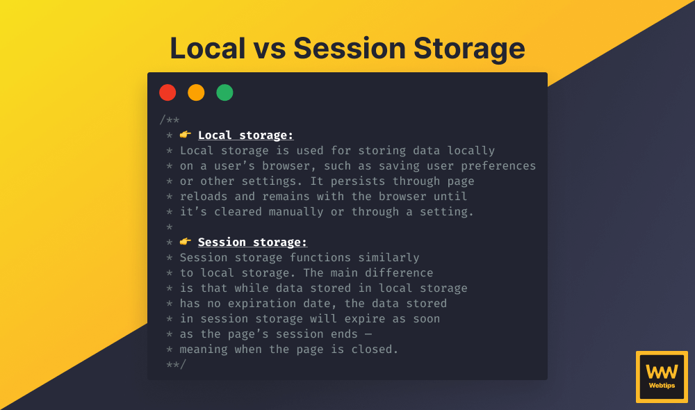 The Difference Between Local and Session Storage | Webtips