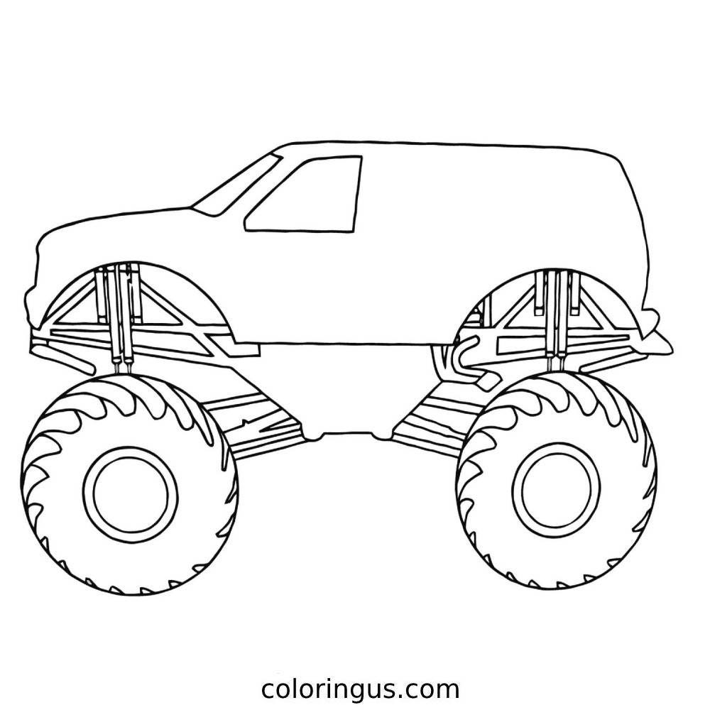 Monster Truck Coloring Pages - Coloring Us - Medium