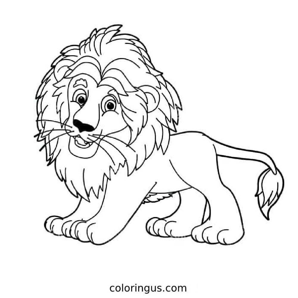 Beautiful Lion Coloring Pages for Kids and Adults - Coloring Us - Medium