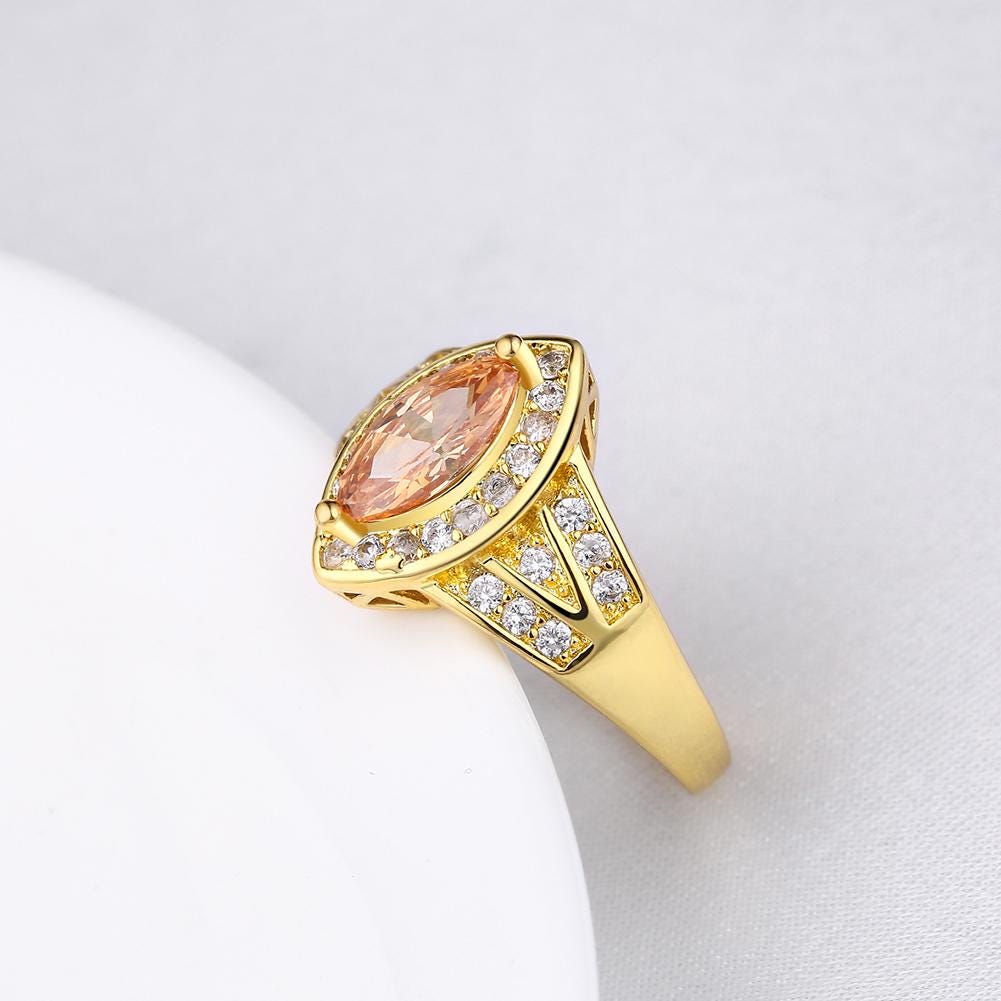 18K Gold Plated Marina Ring made with Crystals - Arindani - Medium