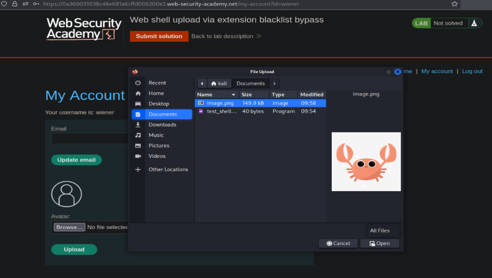 PortSwigger Lab: Web shell upload via extension blacklist bypass writeup (File Upload ...