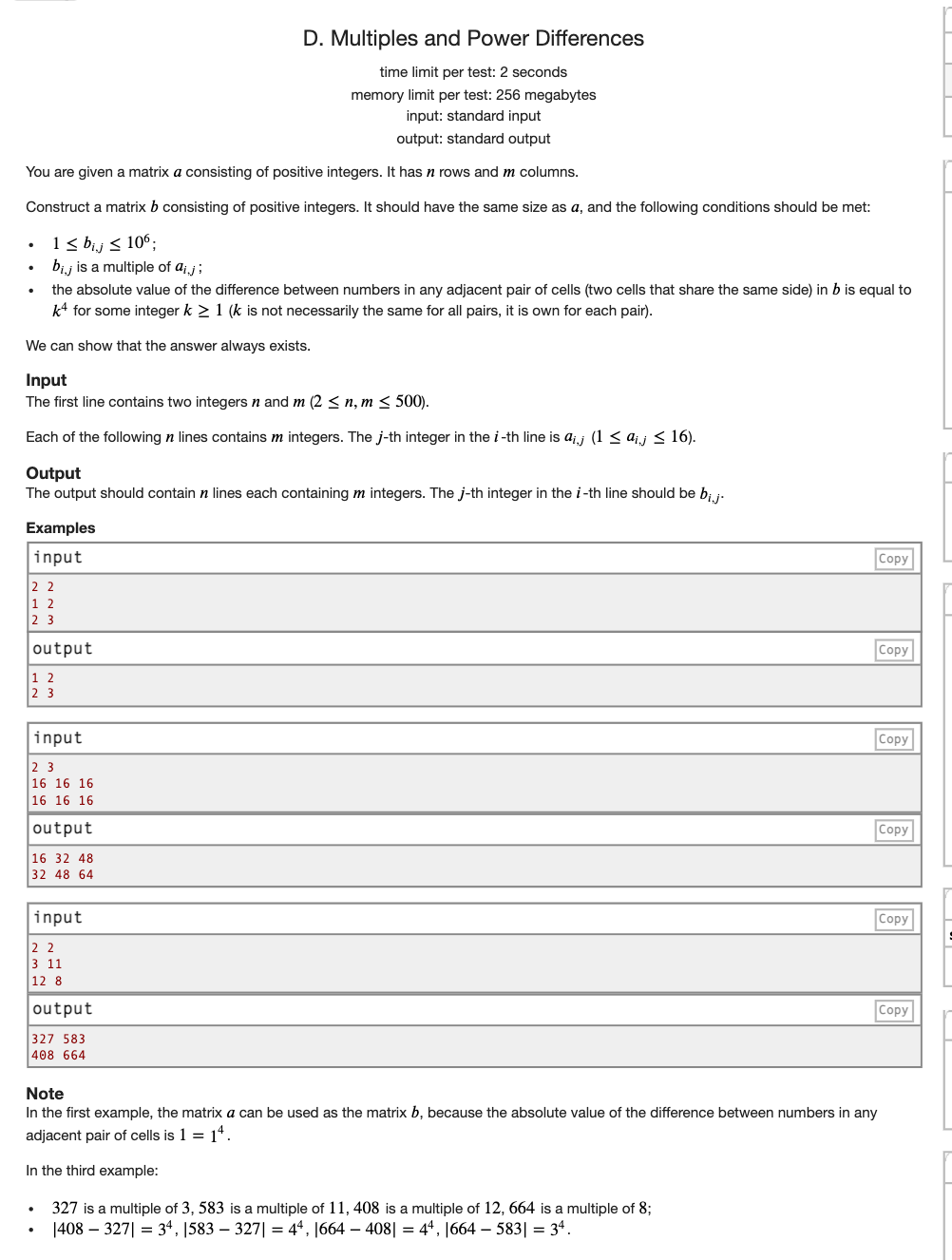 Codeforces 1485D - Edward Lu - Medium
