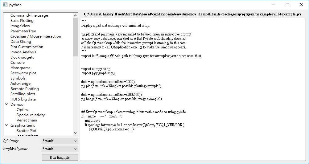 PyQtGraph 安裝與範例展示. 提供一些利用Qt以及numpy數據處理的GUI樣板 | by Charley Hsieh | Medium