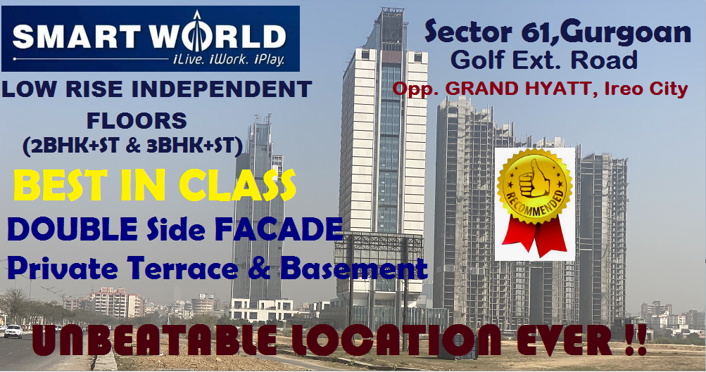 M3M SMART WORLD 2BHK+ST & 3BHK+ST Low Rise Floors Sector 61 Golf ...