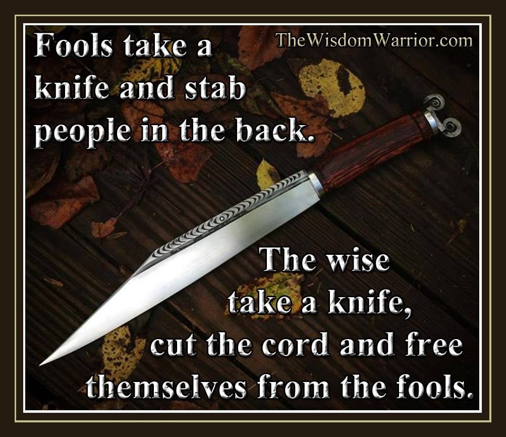 Maintaining Your Inner Peace. Fools take a knife and stab people in ...