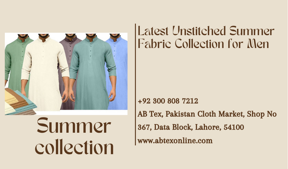 Latest Unstitched Summer Fabric Collection for Men | by abtexonline ...