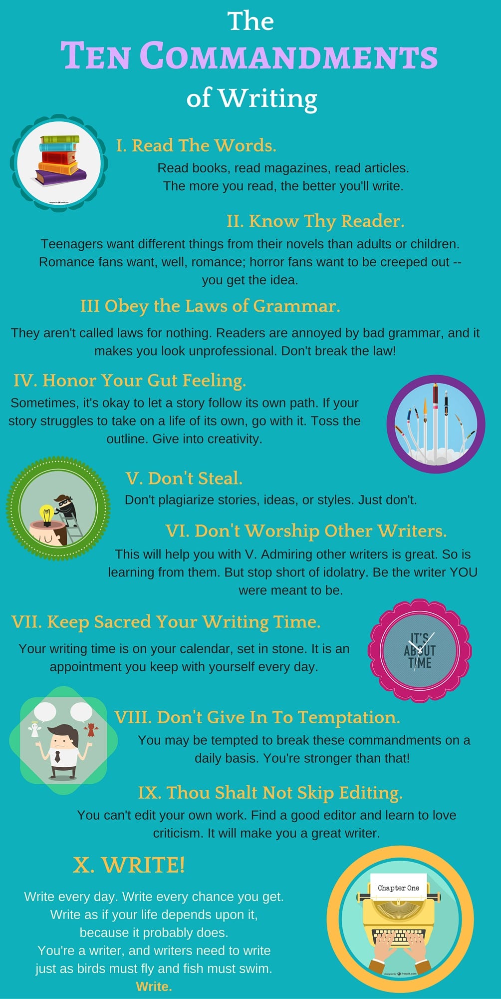 The Ten Commandments of Writing. I love infographics. I especially love ...