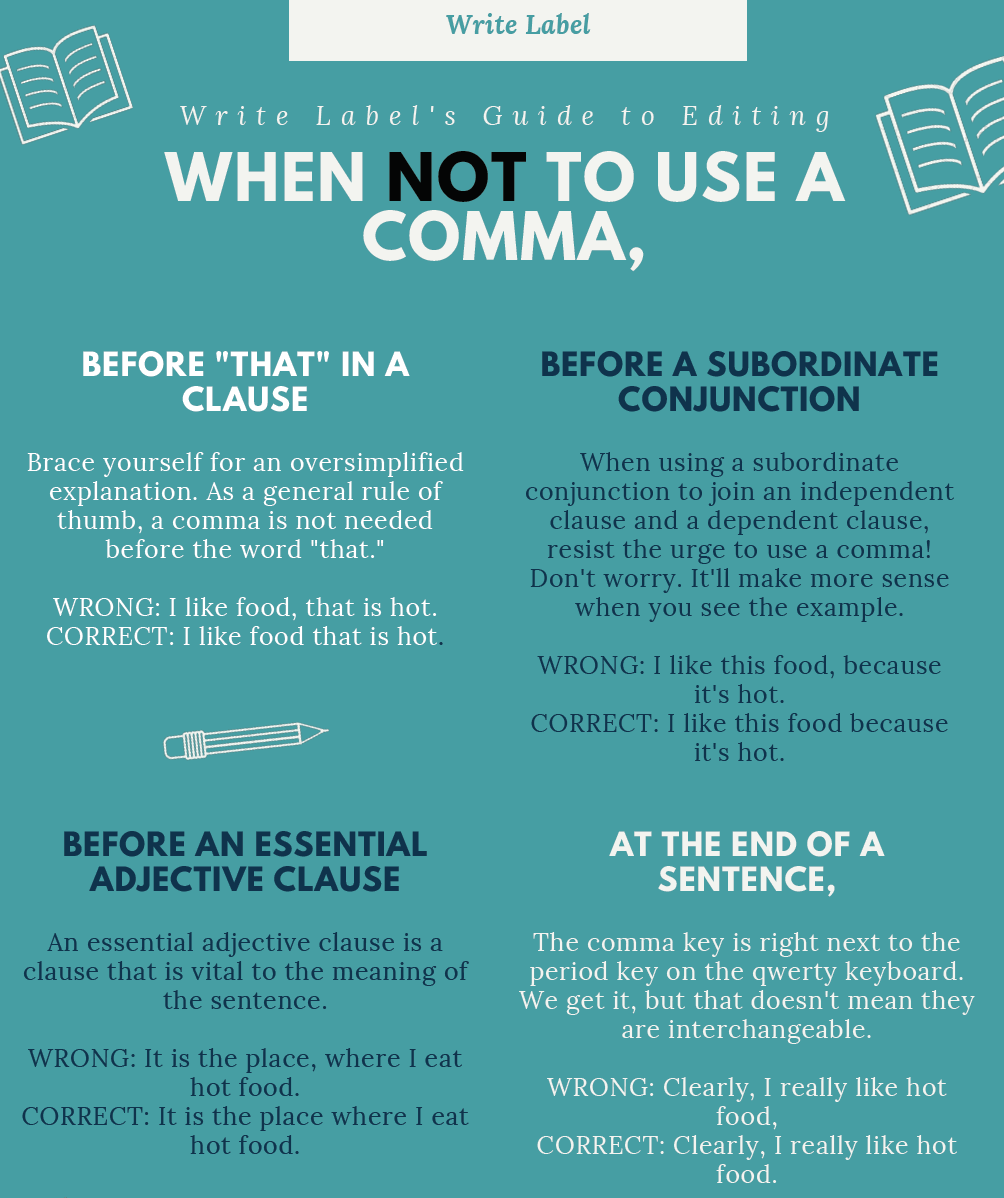 When NOT to Use a Comma - Write Label - Medium