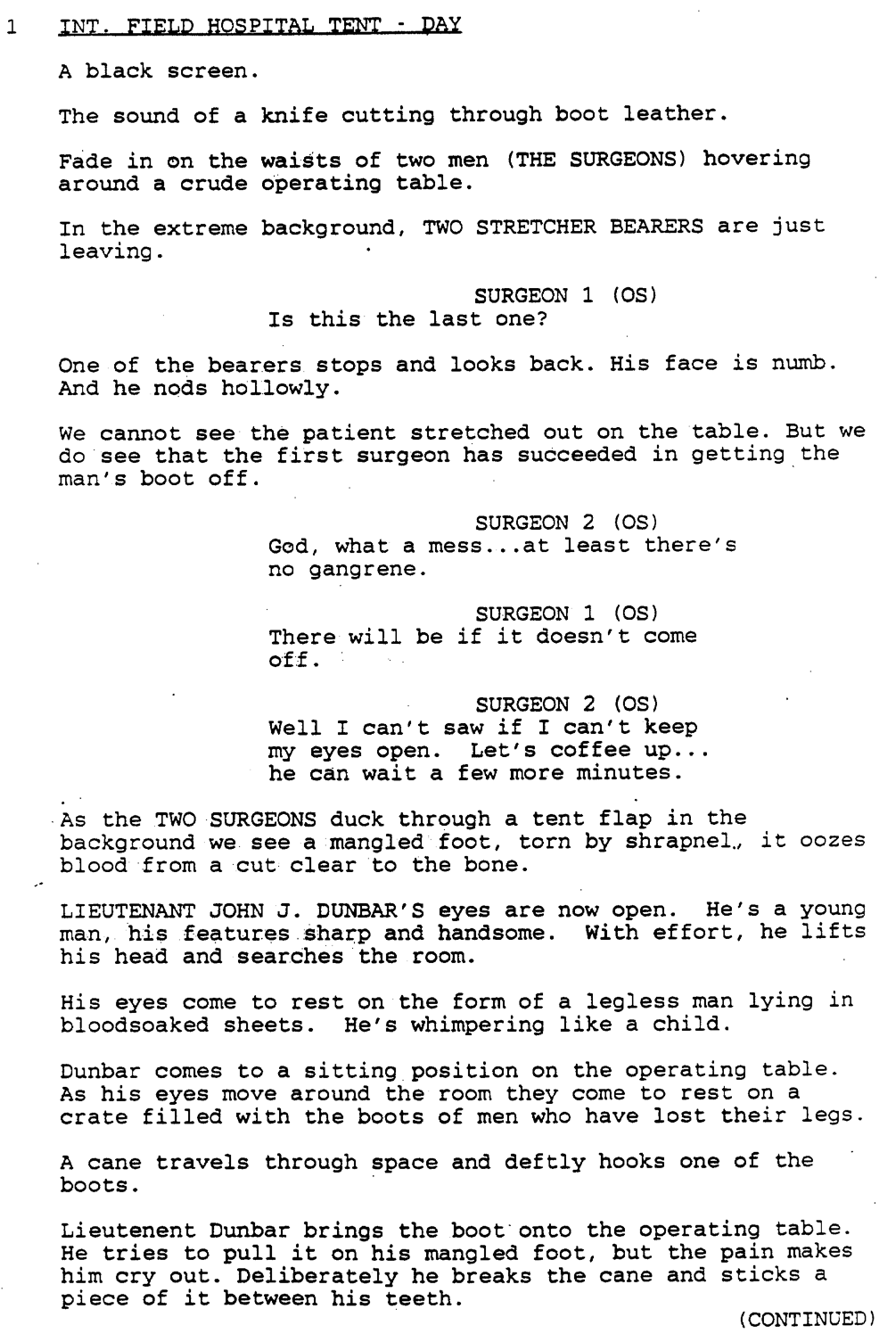 Page One: ‘Dances with Wolves’ (1990) | by Scott Myers | Go Into The Story