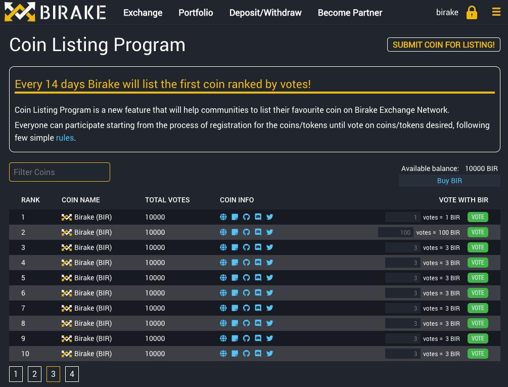 Every 14 days Birake will list the first coin ranked by votes! | by ...